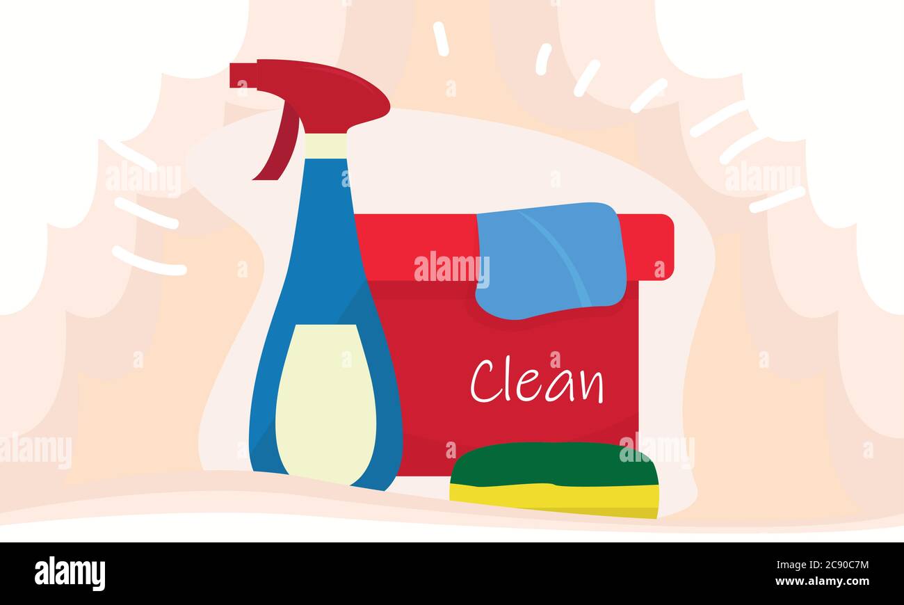 Cleaning products poster. Hygiene and cleaning poster - Vector Stock ...