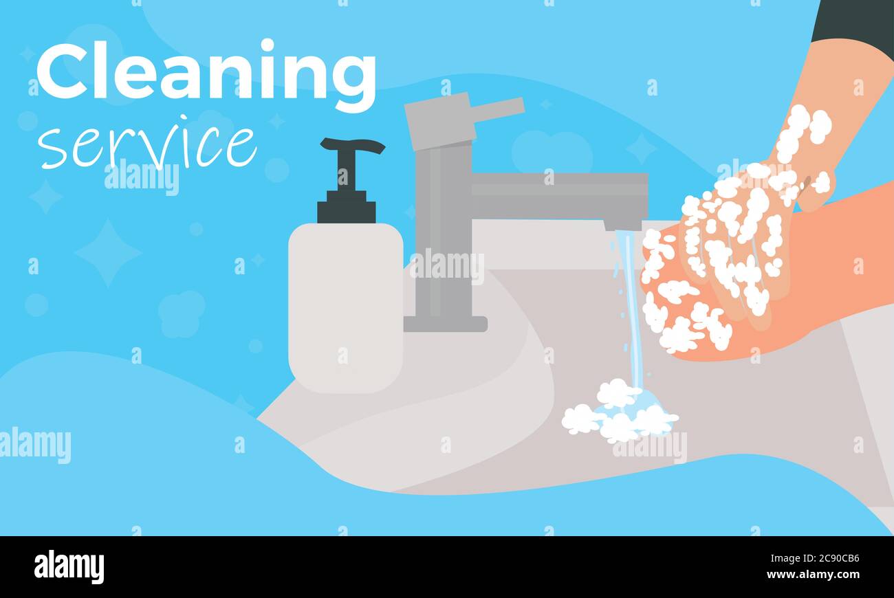 Hand washing banner. Hygiene and cleaning poster - Vector Stock Vector ...