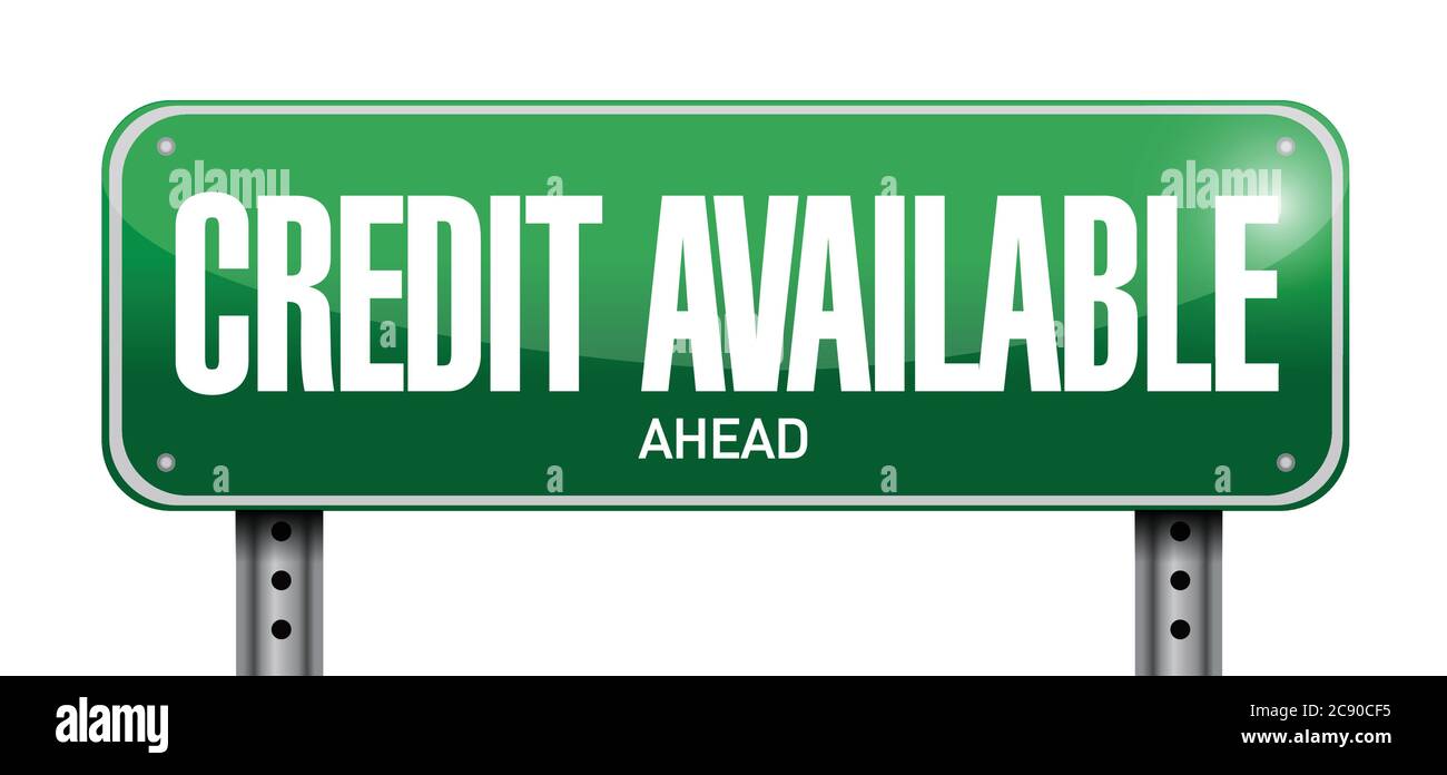 Credit available street sign illustration design over a white ...