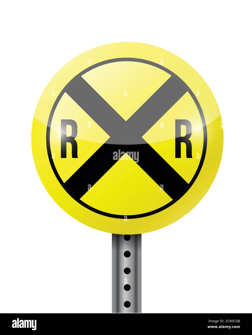 Crossing warning sign illustration design over a white background Stock ...