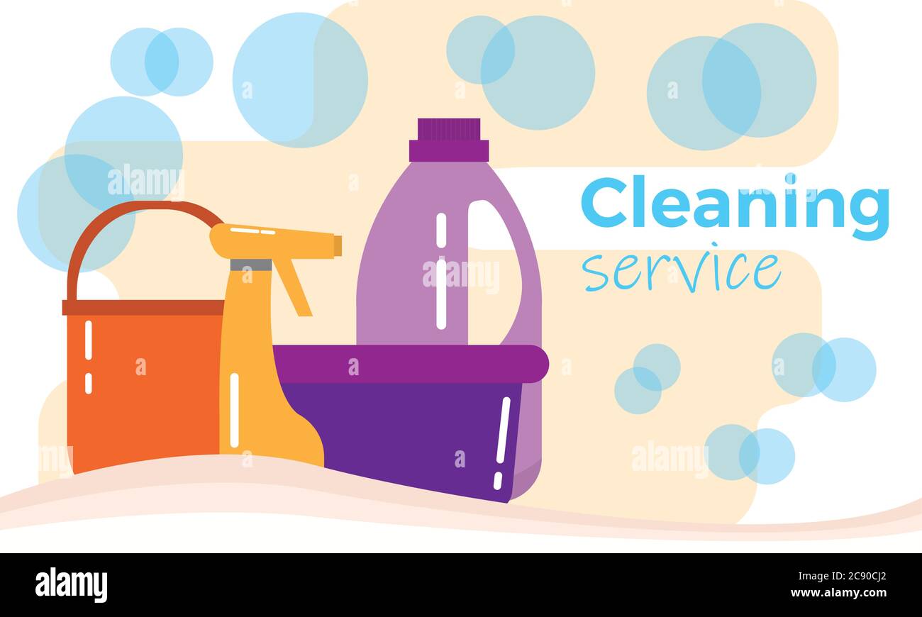 Cleaning service banner. Housework poster. Cleaning products - Vector ...