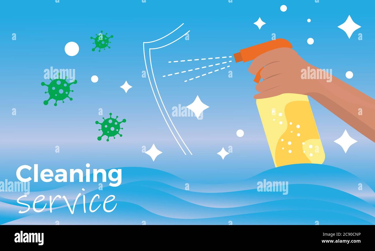 Cleaning service banner. Housework poster. Cleaning products - Vector ...