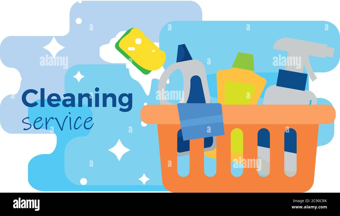 Cleaning service banner. Housework poster. Cleaning products - Vector ...