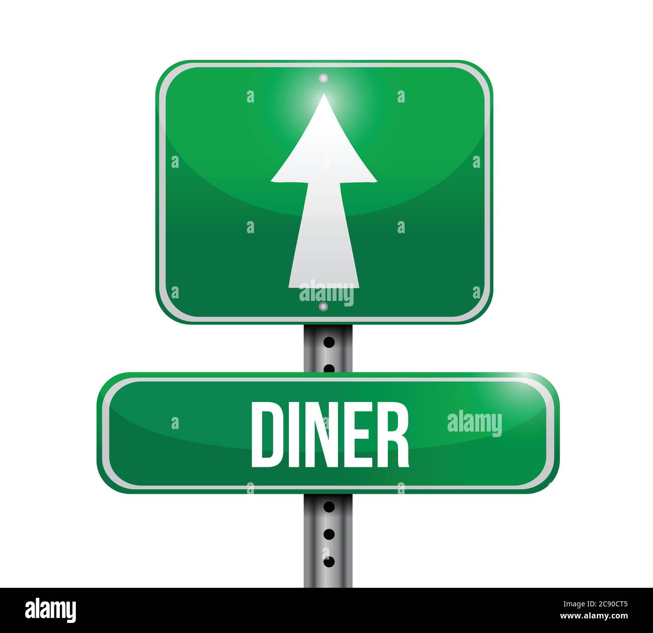 Diner road sign illustrations design over a white background Stock ...