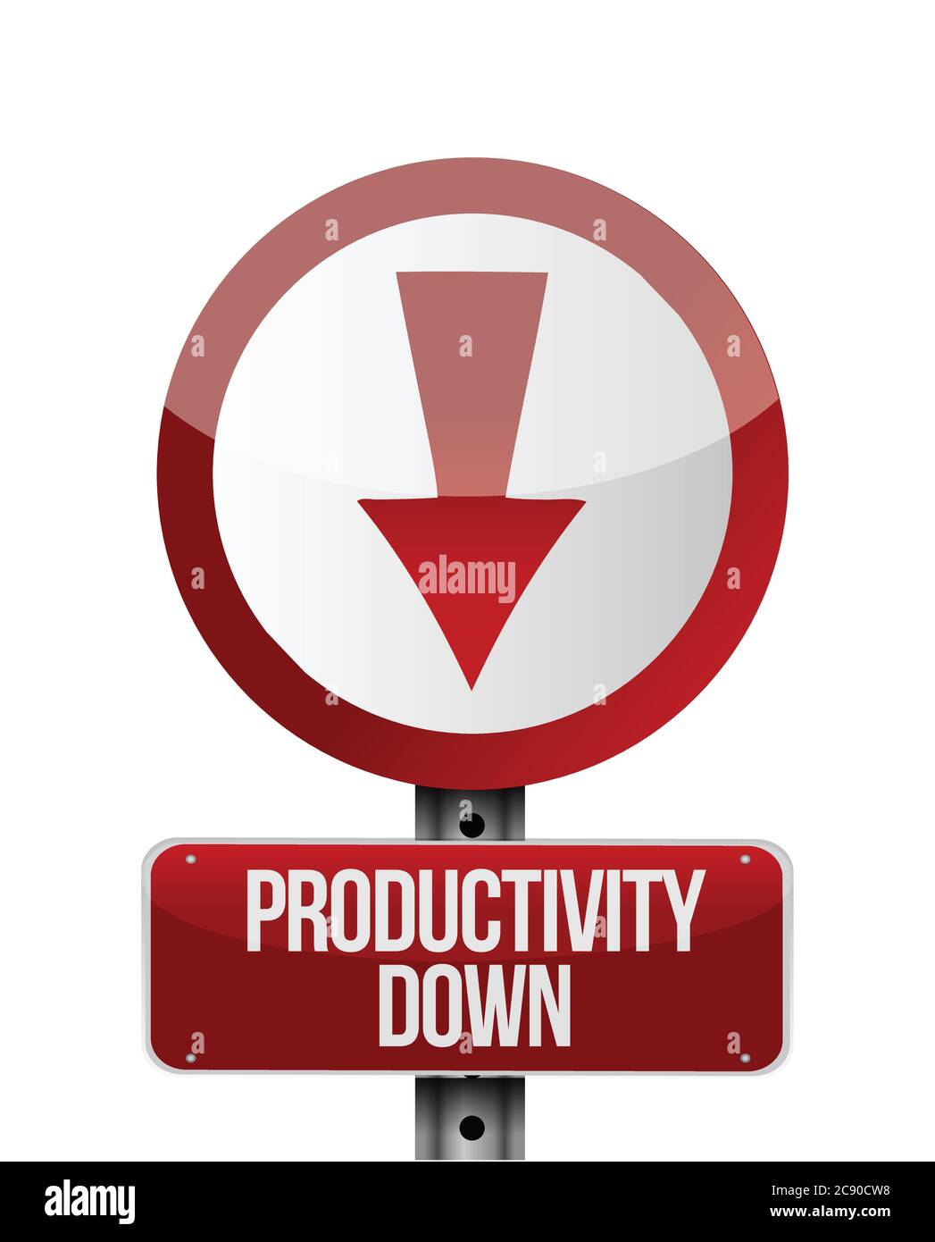 Productivity down sign illustration design over a white background ...