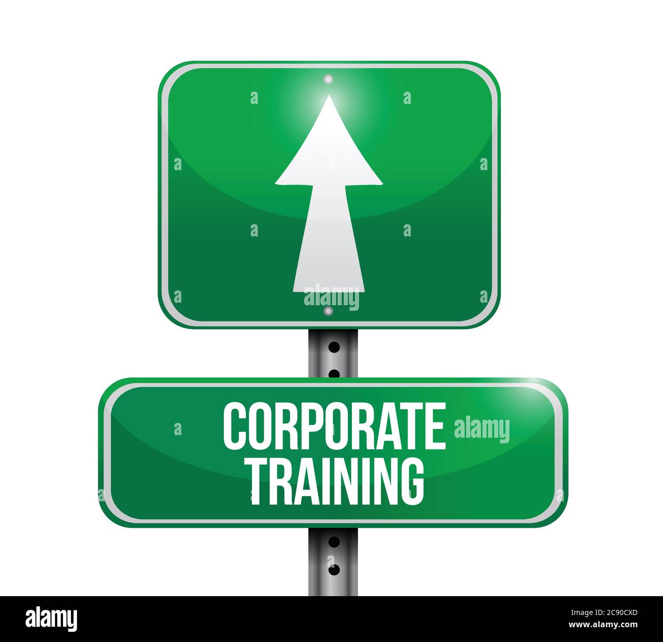 Corporate training street sign illustration design over a white ...