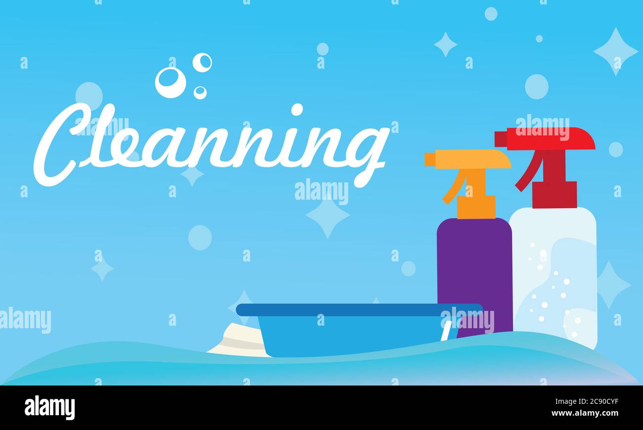 Cleaning products poster. Hygiene and cleaning poster - Vector Stock ...