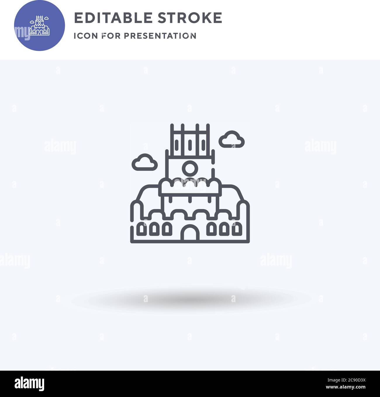 Belfry icon vector, filled flat sign, solid pictogram isolated on white ...