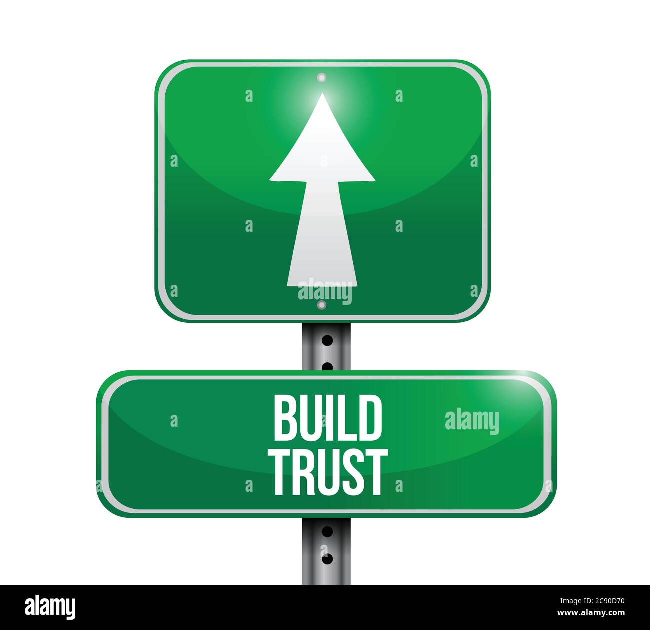 Build trust signpost illustration design over a white background Stock ...