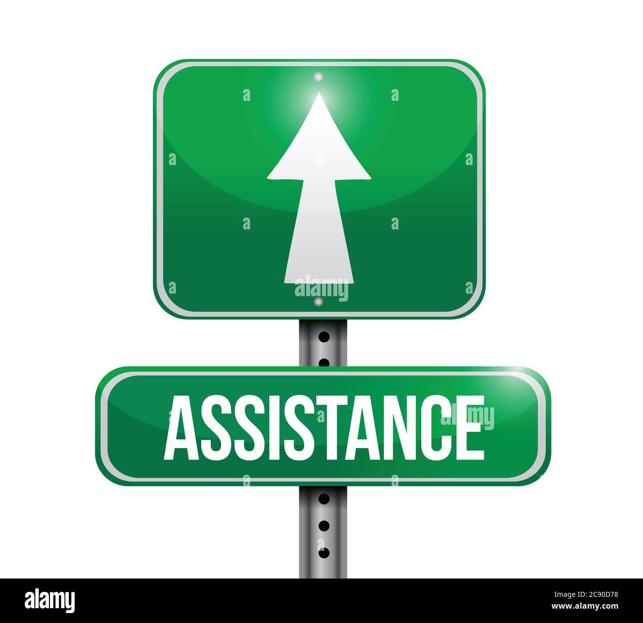 Assistance road sign illustration design over a white background Stock ...