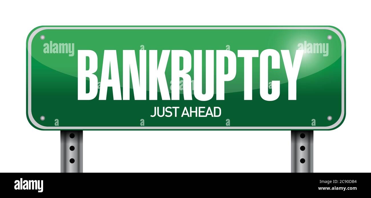 Bankruptcy road sign illustration design over a white background Stock ...