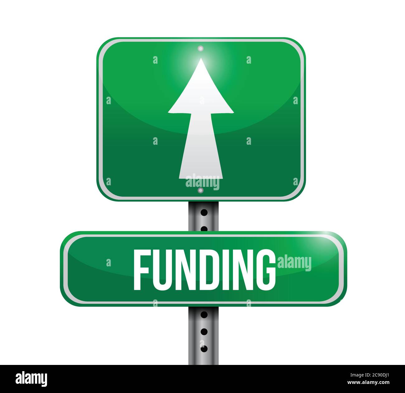 Funding road sign illustration design over white Stock Vector Image ...