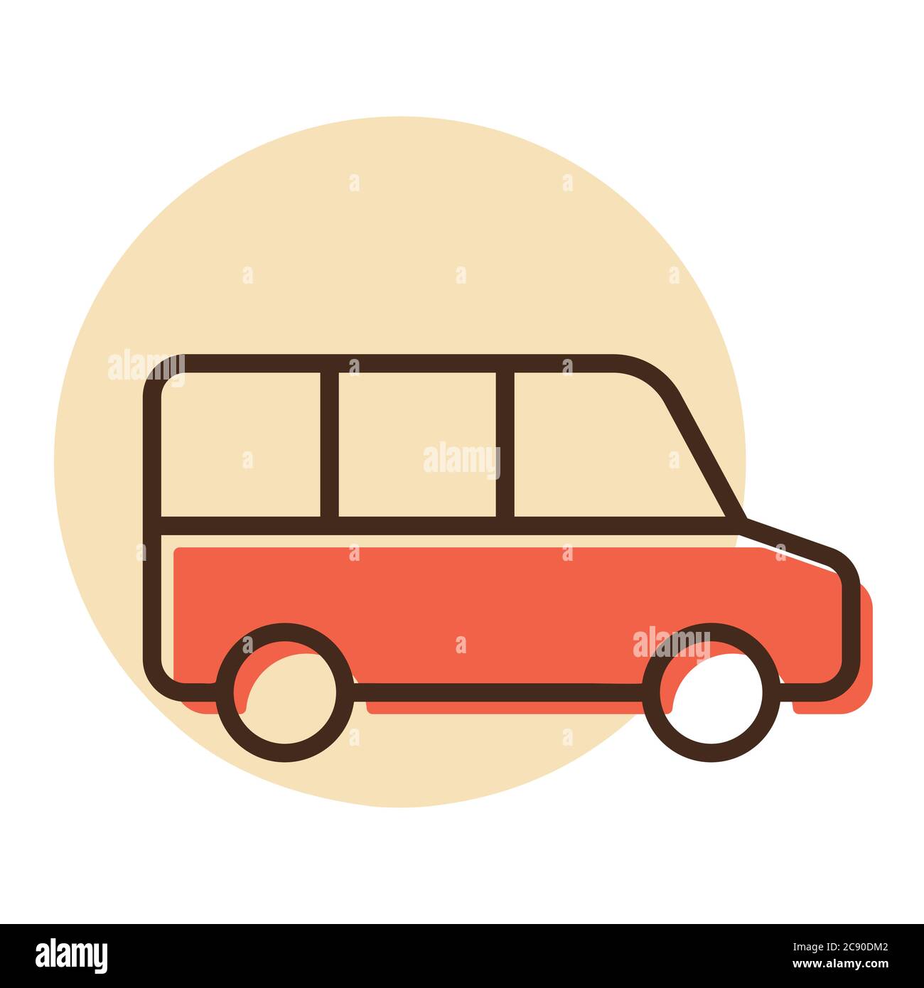 Airport shuttle minivan, shuttle bus vector icon. Graph symbol for ...