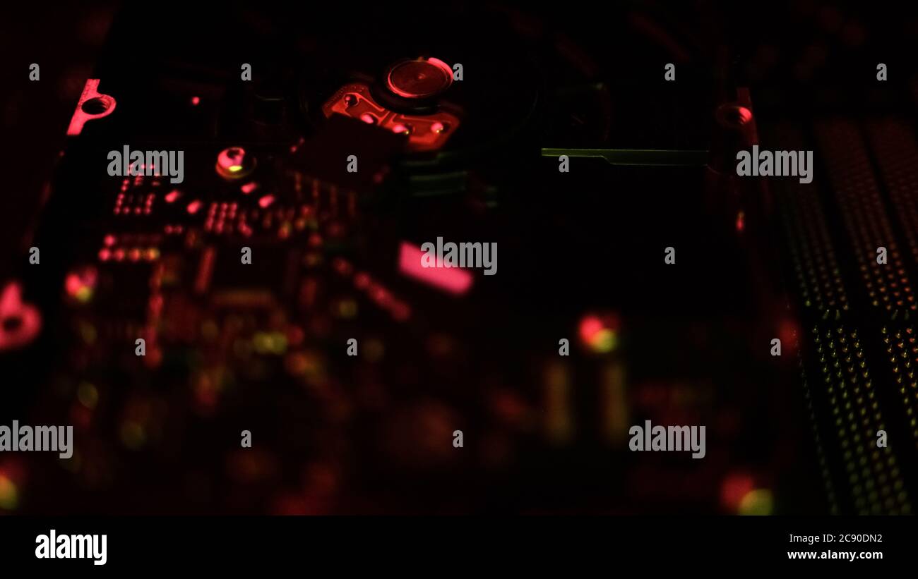 Hard disk data concept in red rgb lights Stock Photo - Alamy