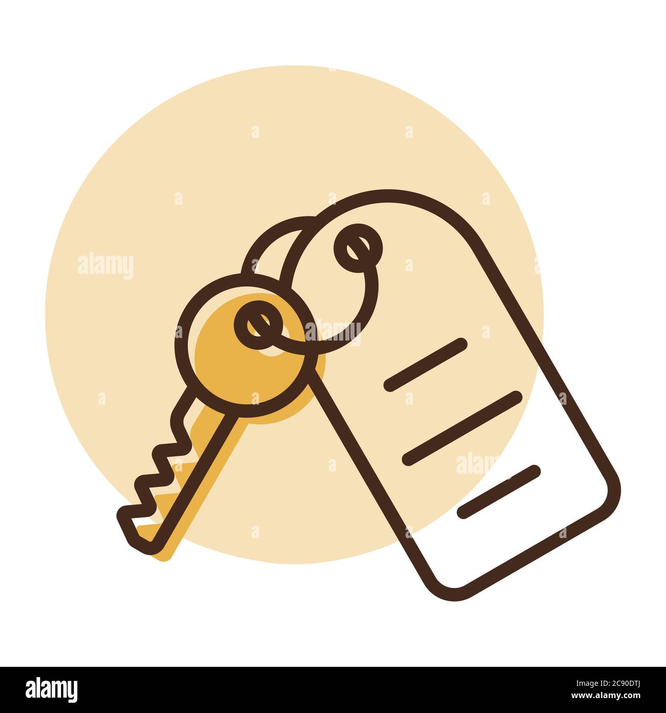 Hotel room key with number vector icon. Graph symbol for travel and ...