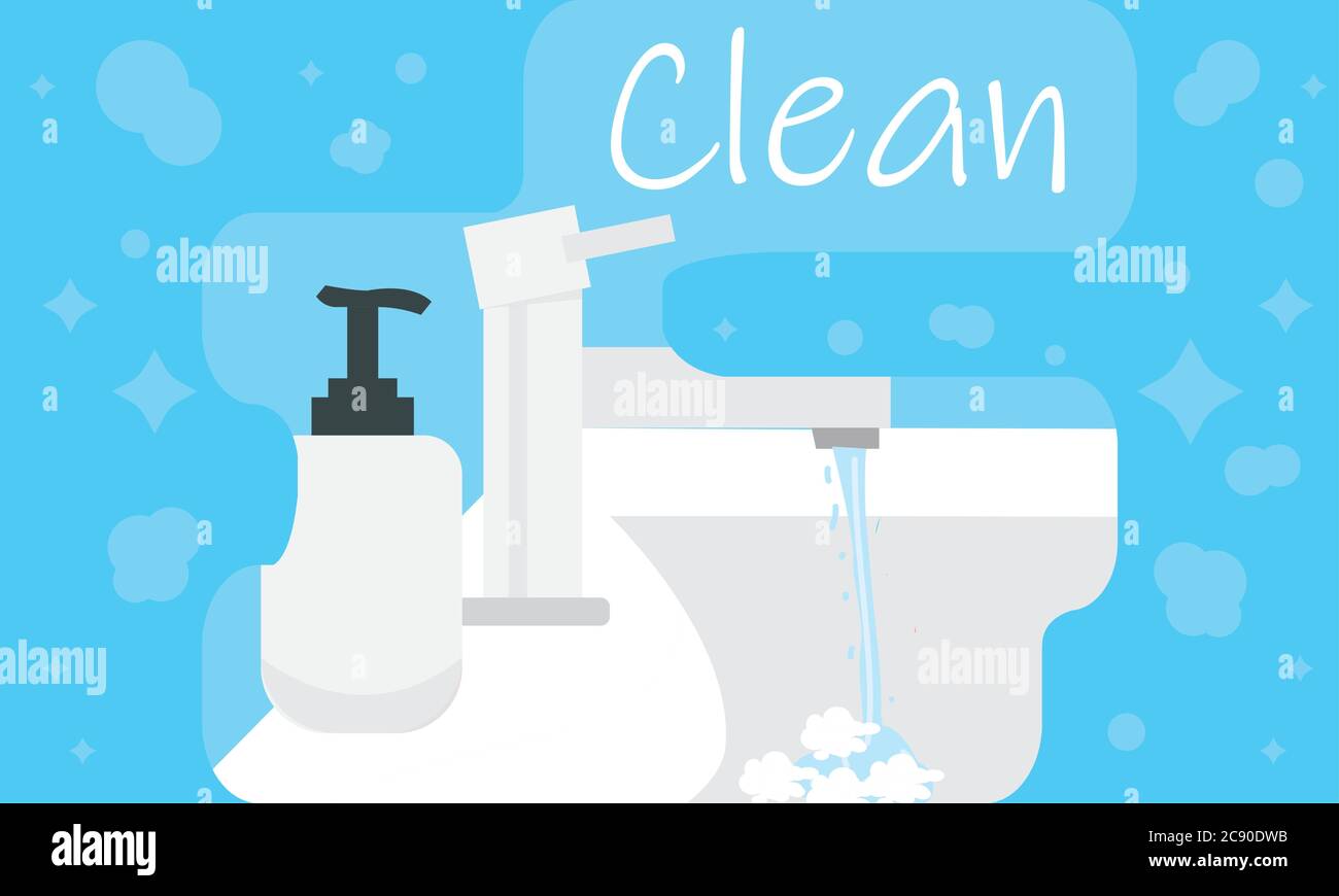 Hand washing banner. Hygiene and cleaning poster - Vector Stock Vector ...
