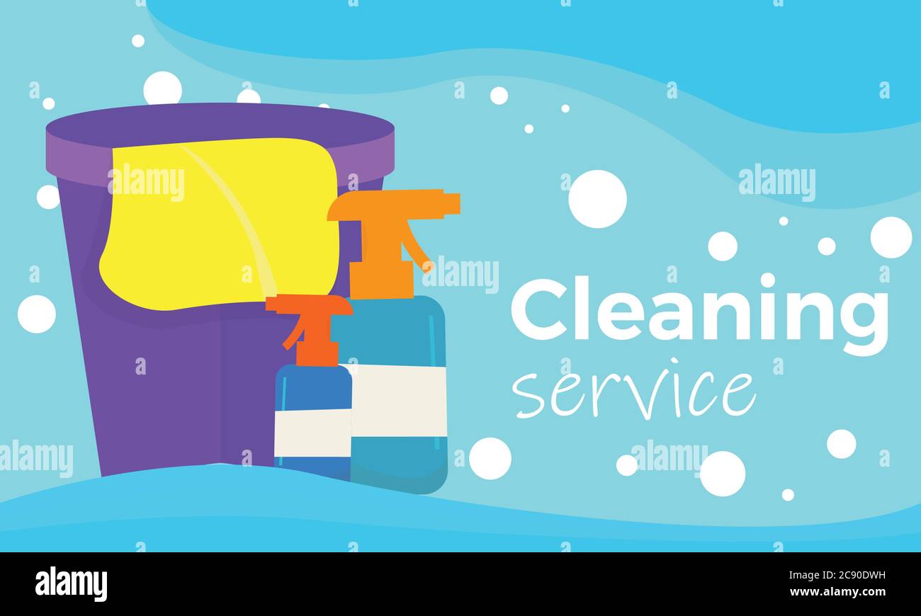 Cleaning service banner. Housework poster. Cleaning products - Vector ...