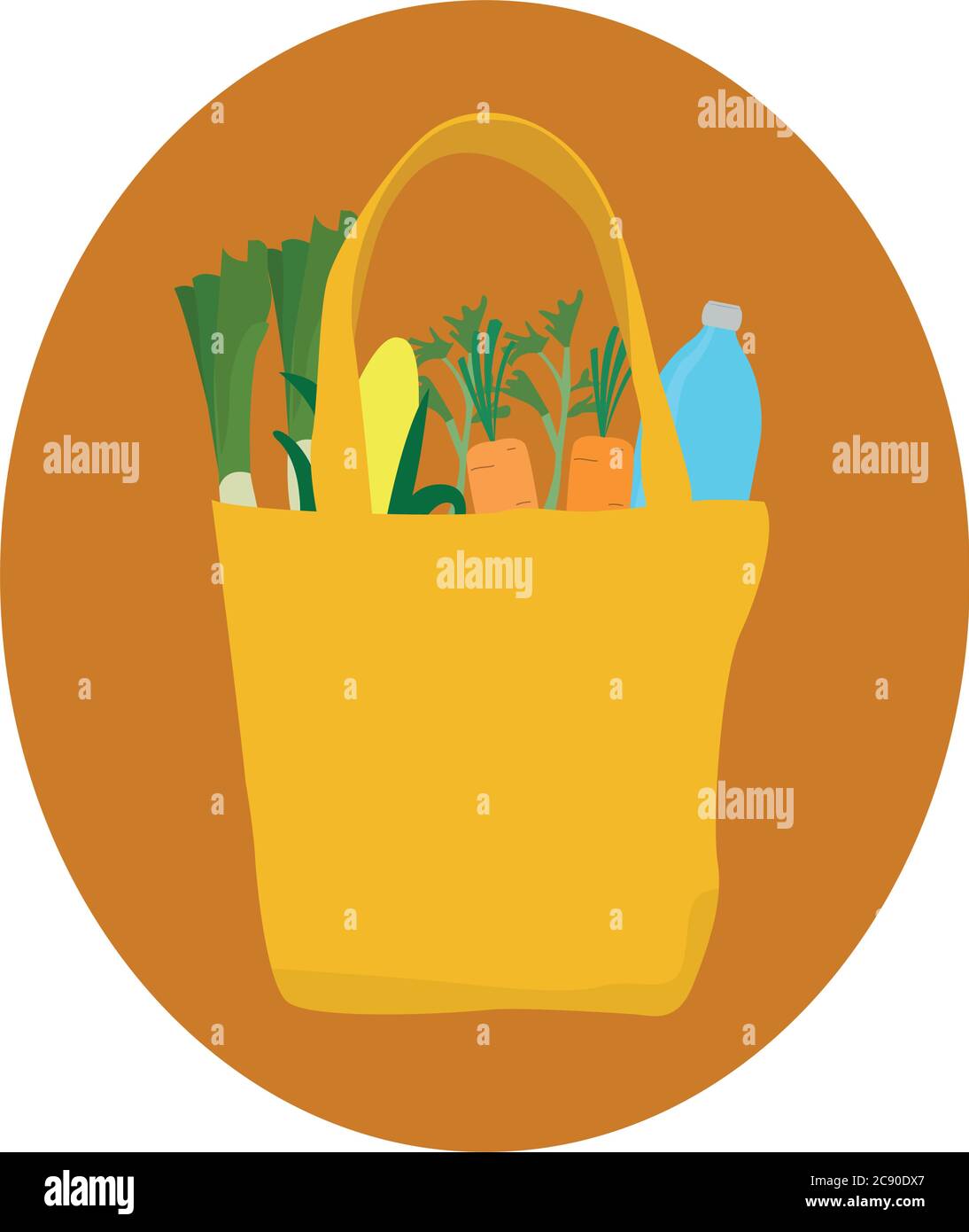 Grocery bag icon. Shopping bag with food - Vector Stock Vector Image ...