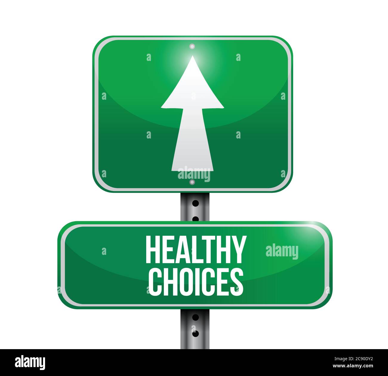 Healthy choices sign illustration design over a white background Stock ...