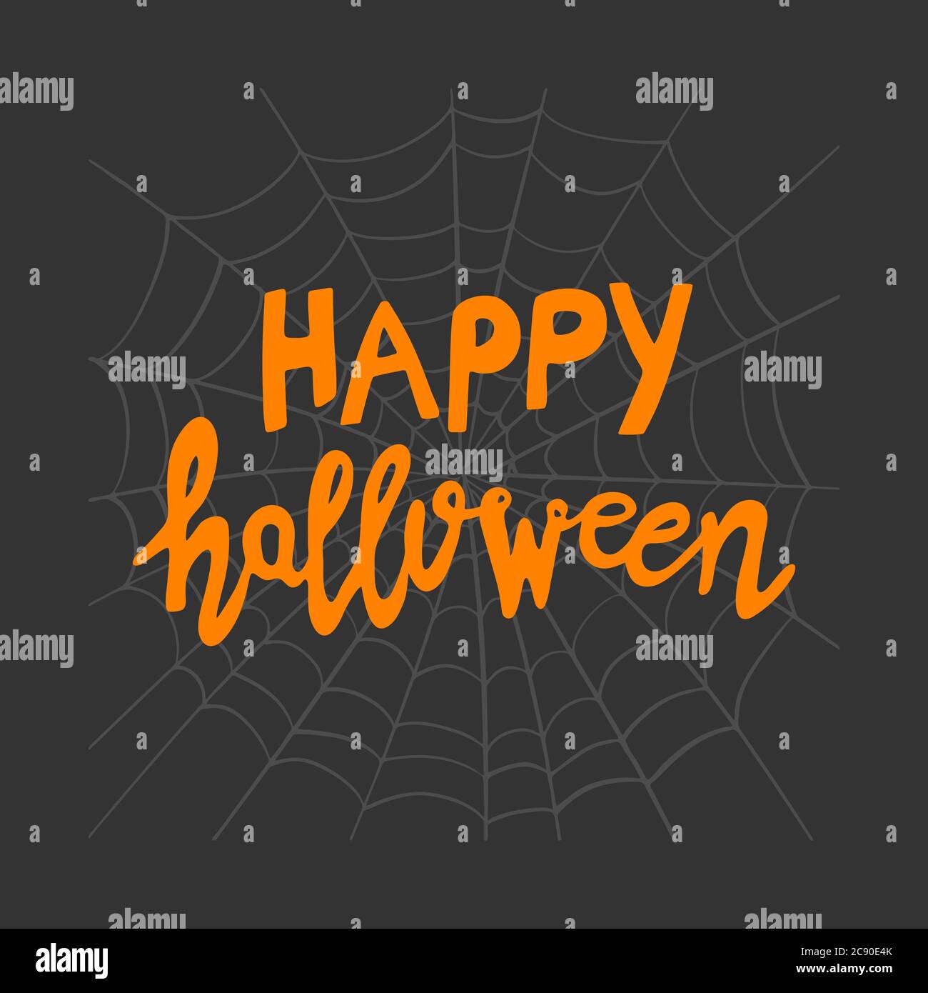 Spider cobweb on orange Stock Vector Images - Alamy