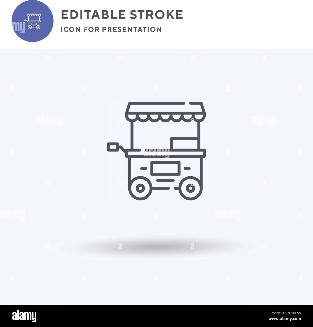 Food Cart icon vector, filled flat sign, solid pictogram isolated on ...