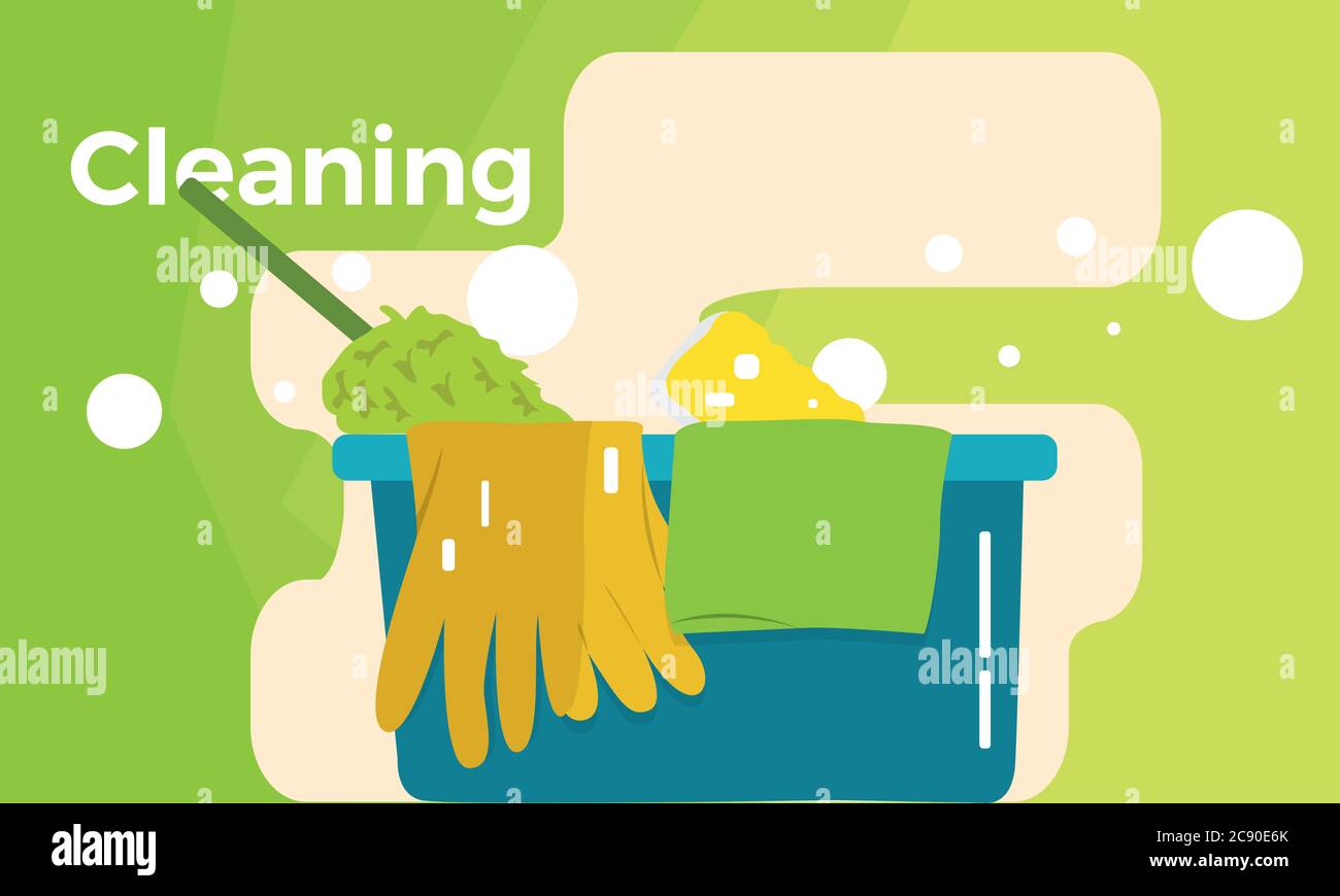 Cleaning products poster. Hygiene and cleaning poster - Vector Stock ...