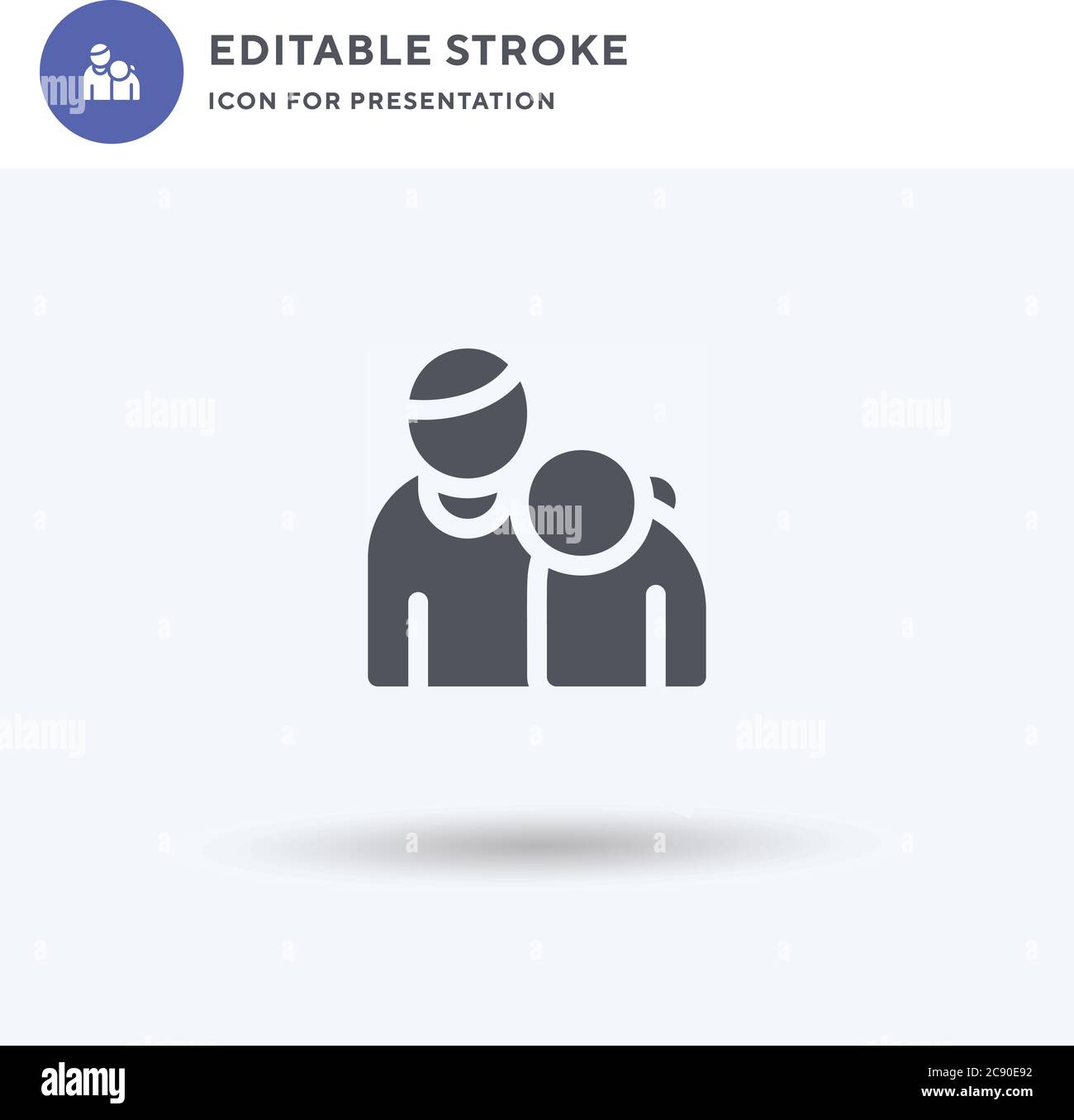 Elderly icon vector, filled flat sign, solid pictogram isolated on ...