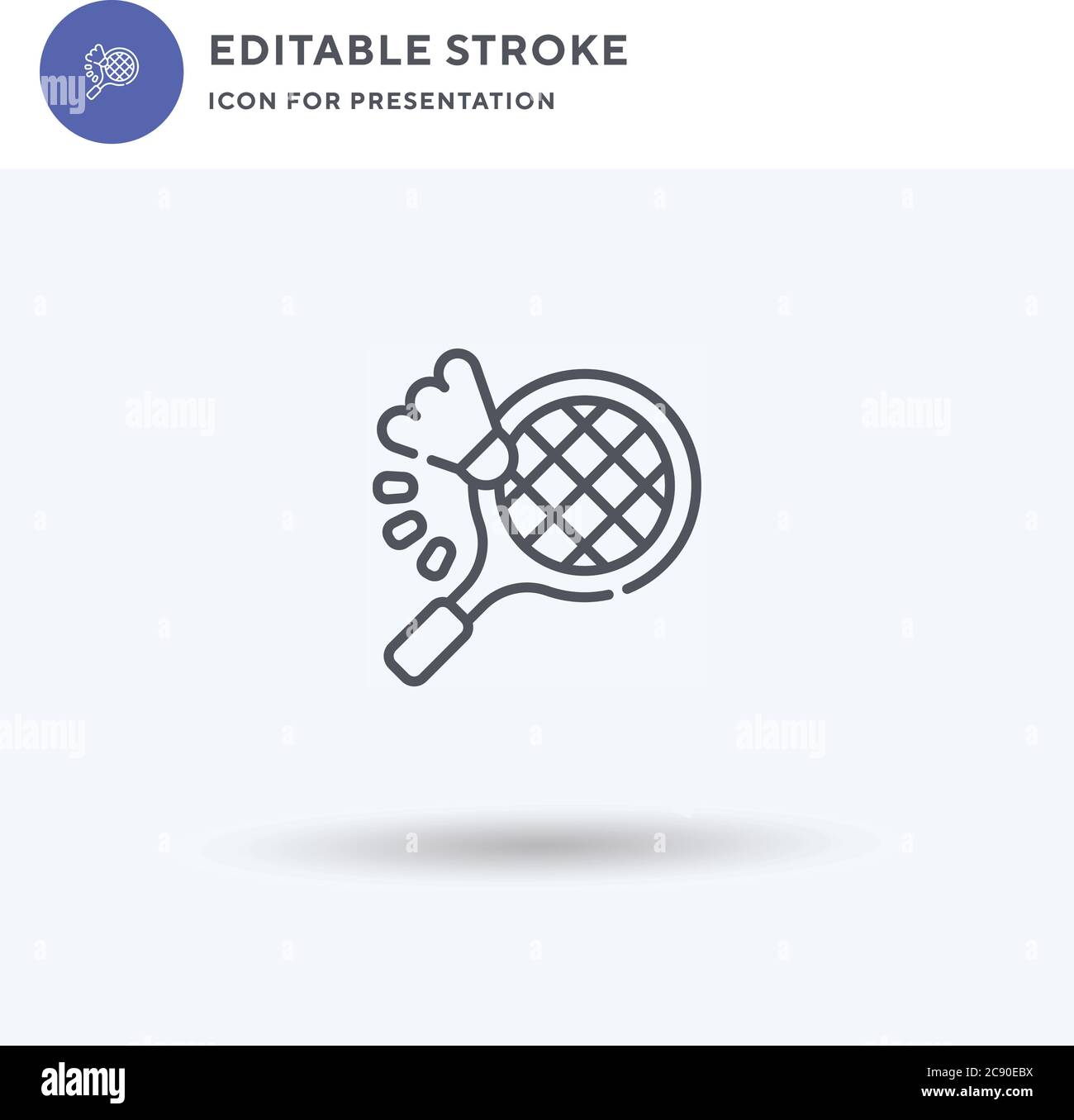 Badminton icon vector, filled flat sign, solid pictogram isolated on ...