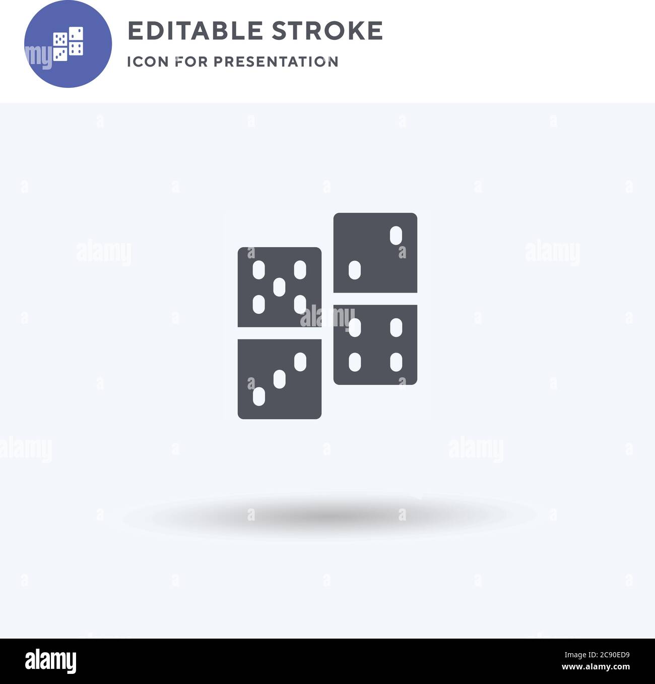 Dominoes icon vector, filled flat sign, solid pictogram isolated on white, logo illustration ...