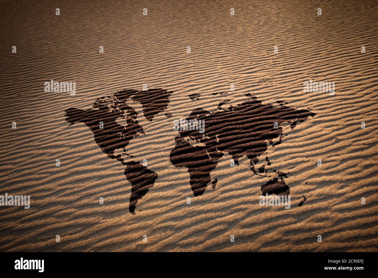 World map against desert sand Stock Photo - Alamy