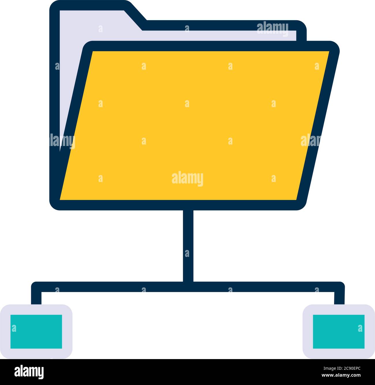 data access folder icon over white background, line and fill style ...