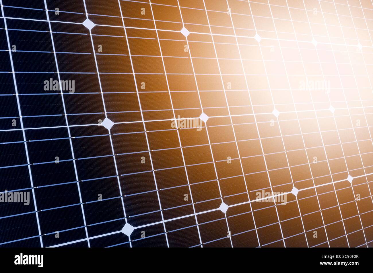 Sunlight reflecting in solar panel Stock Photo - Alamy