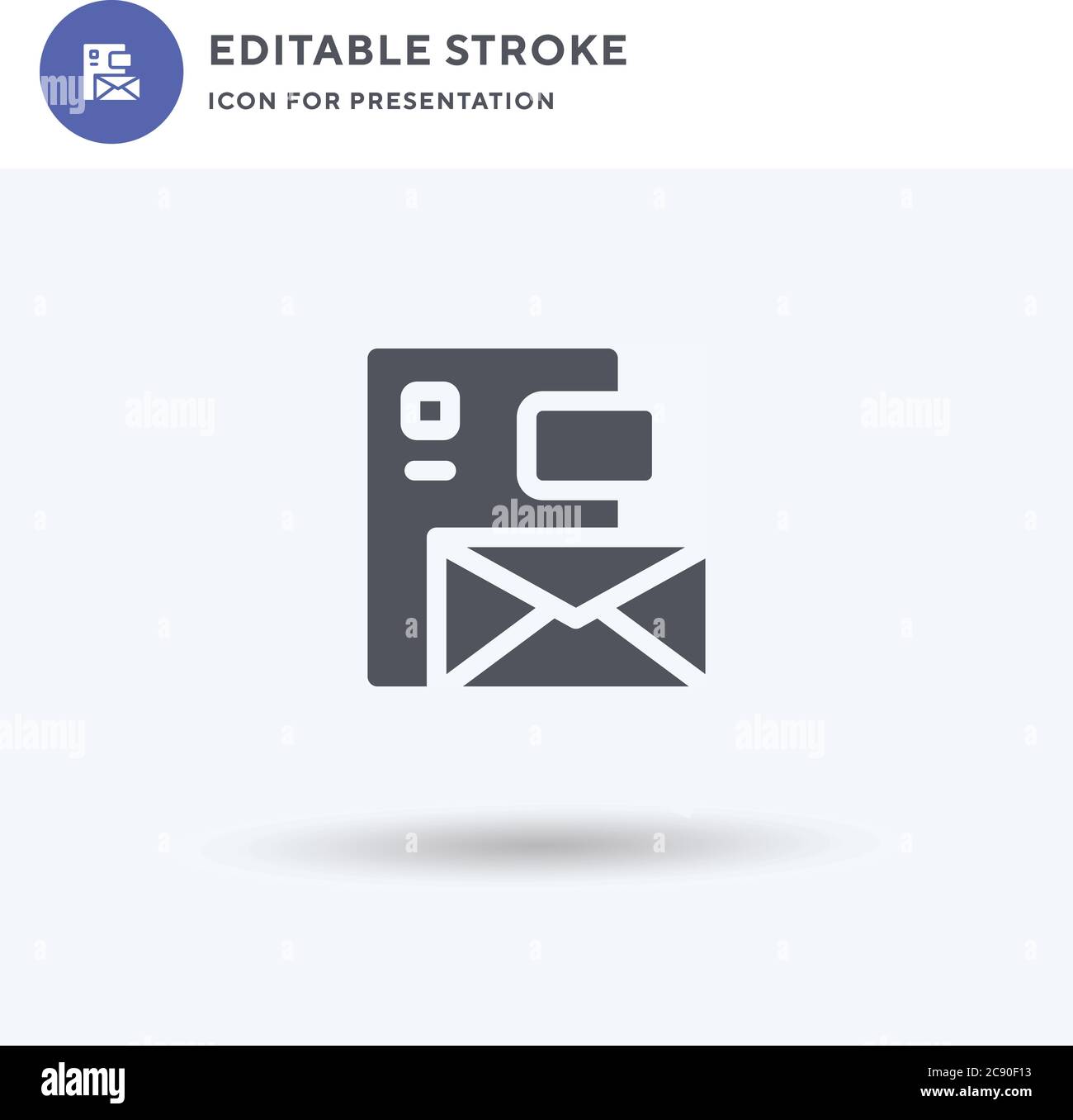 Envelope icon vector, filled flat sign, solid pictogram isolated on ...