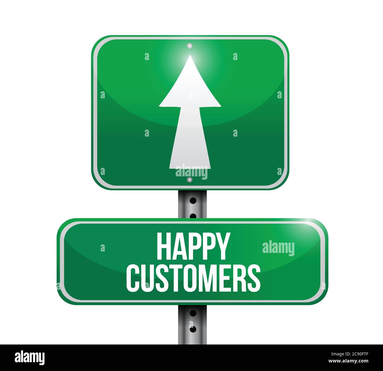 Happy customer sign illustration design over a white background Stock ...