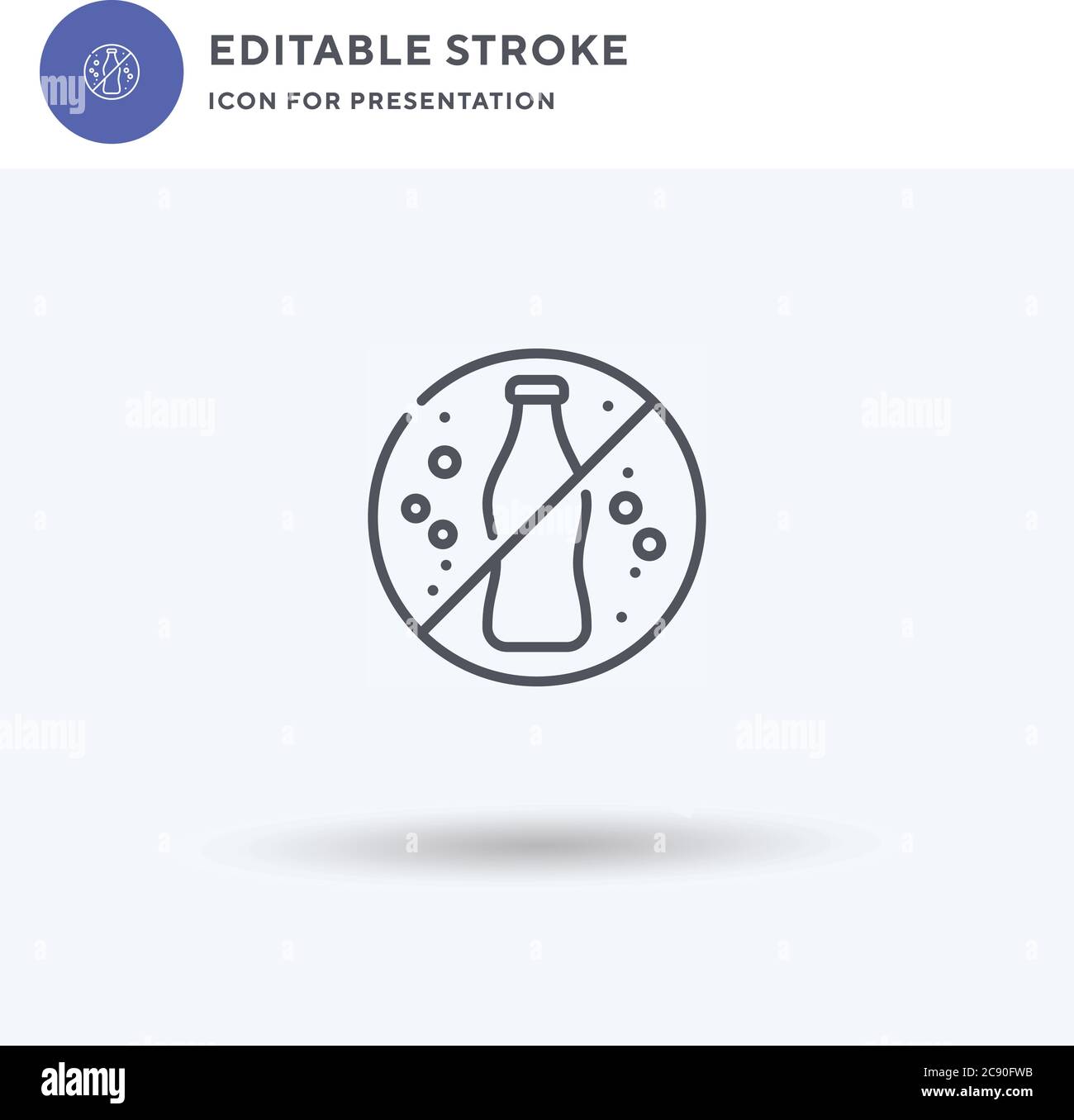 No Soft Drink icon vector, filled flat sign, solid pictogram isolated ...