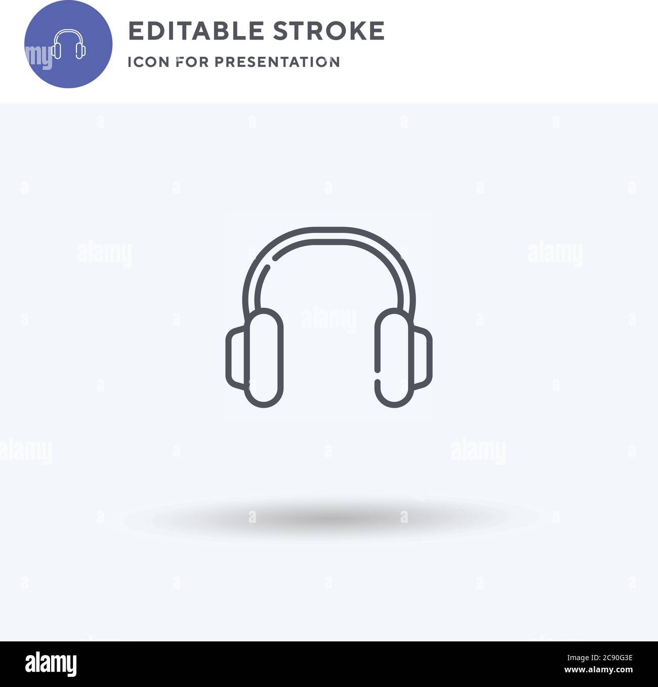 Headphones icon vector, filled flat sign, solid pictogram isolated on ...