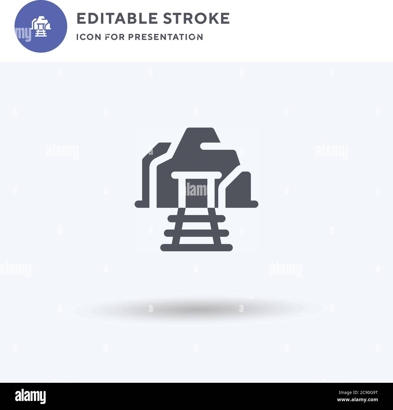 Mine icon vector, filled flat sign, solid pictogram isolated on white ...