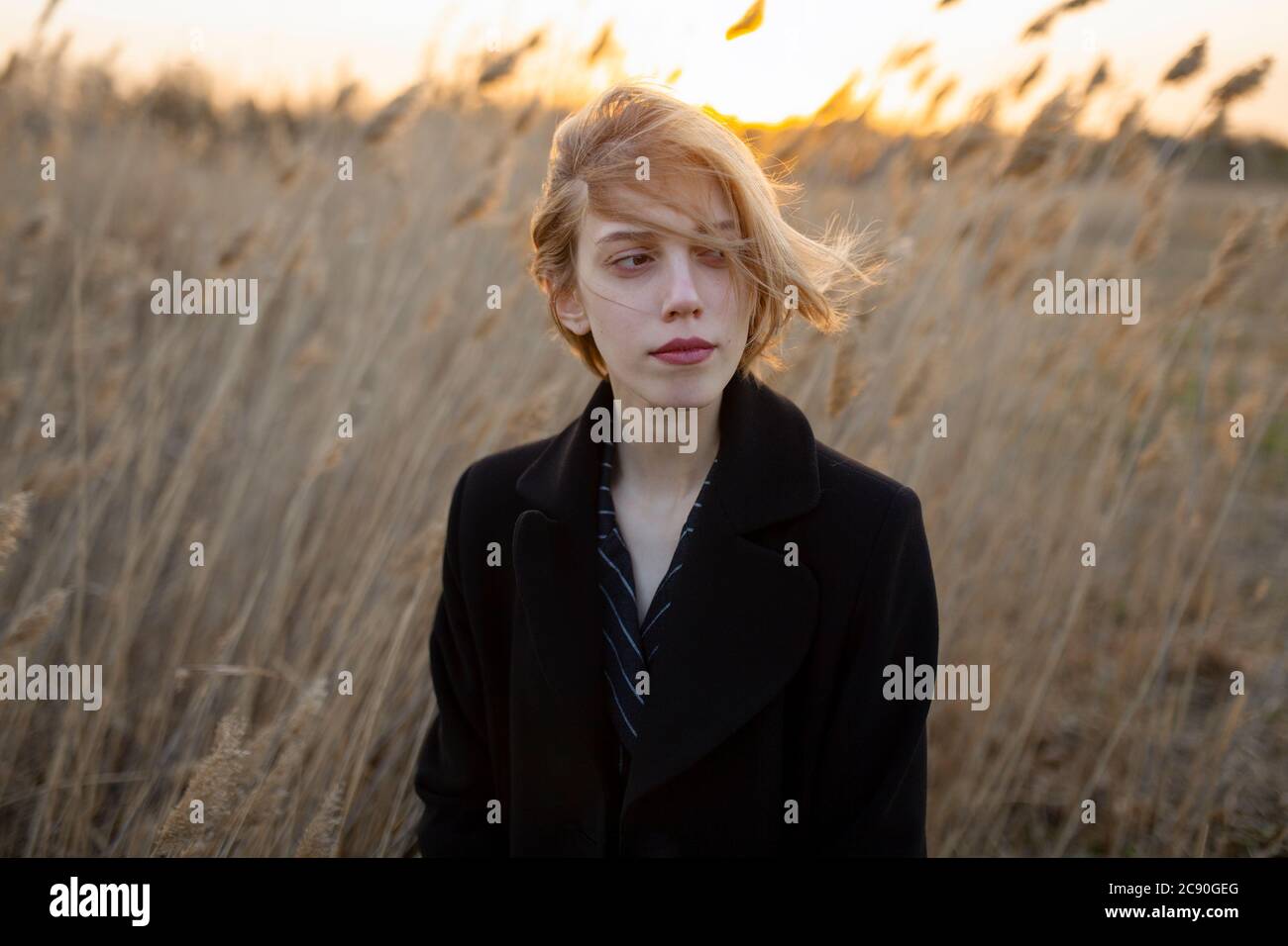 Portrait woman tall grass field hi-res stock photography and images - Alamy