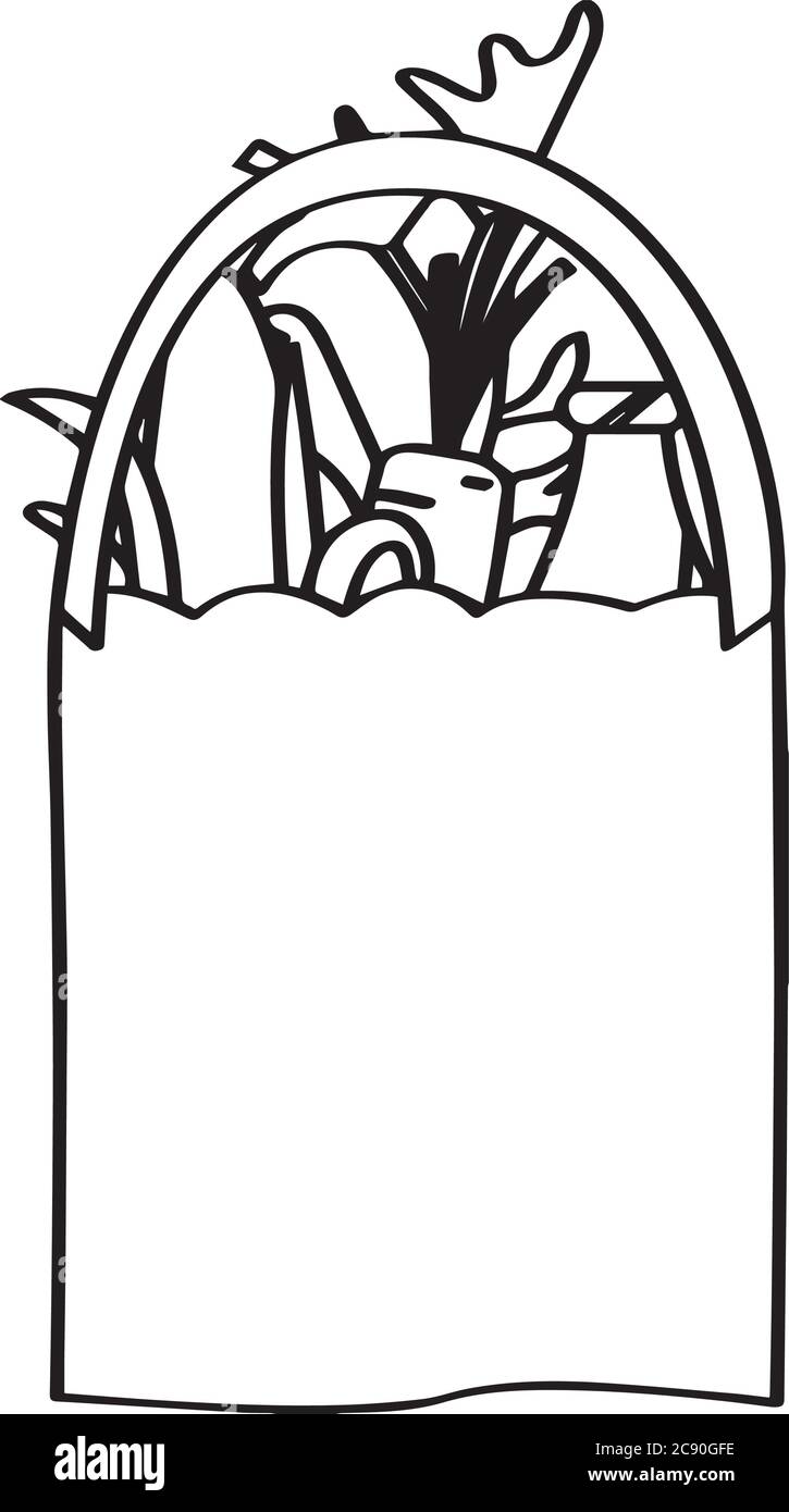 Grocery Bag Coloring Page