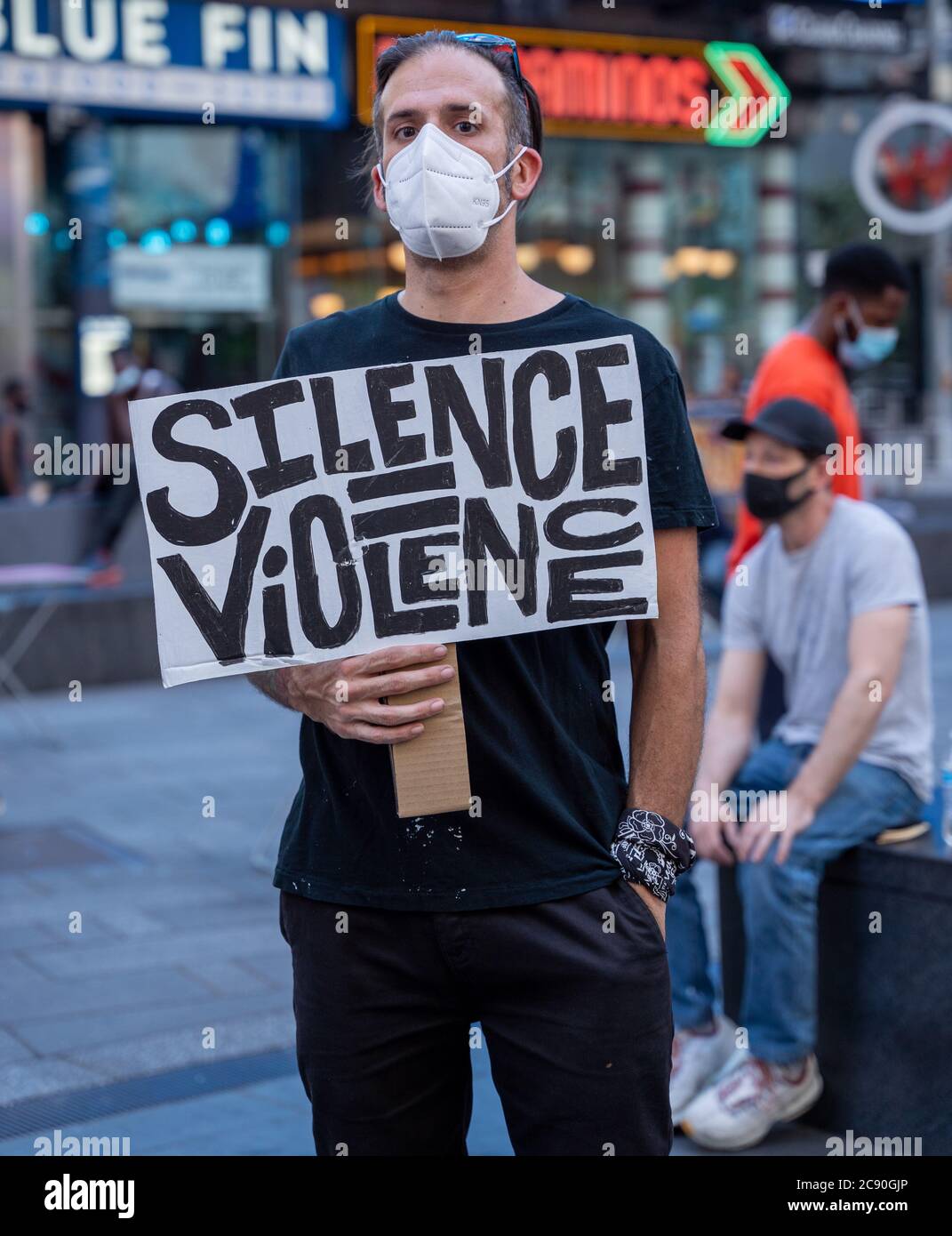 White silence is violence sign hi-res stock photography and images - Alamy