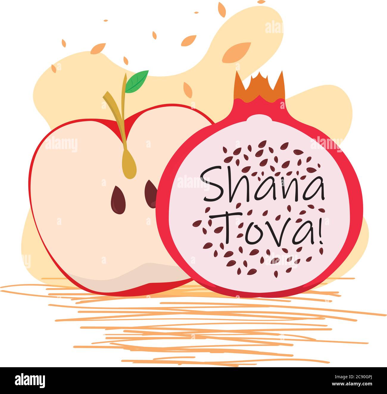 Rosh Hashanah greeting card card. Jewish tradition - Vector Stock ...
