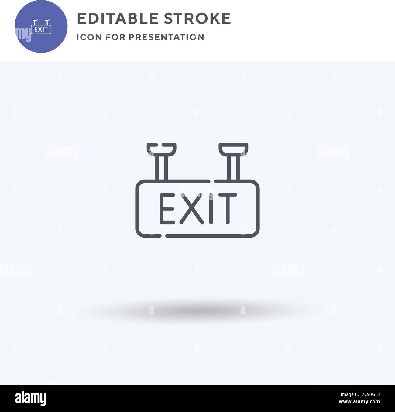 Exit icon vector, filled flat sign, solid pictogram isolated on white ...