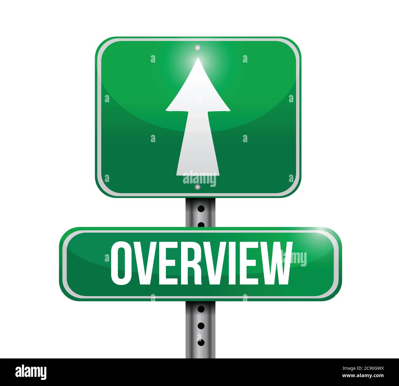 Overview road sign illustration design over a white background Stock ...