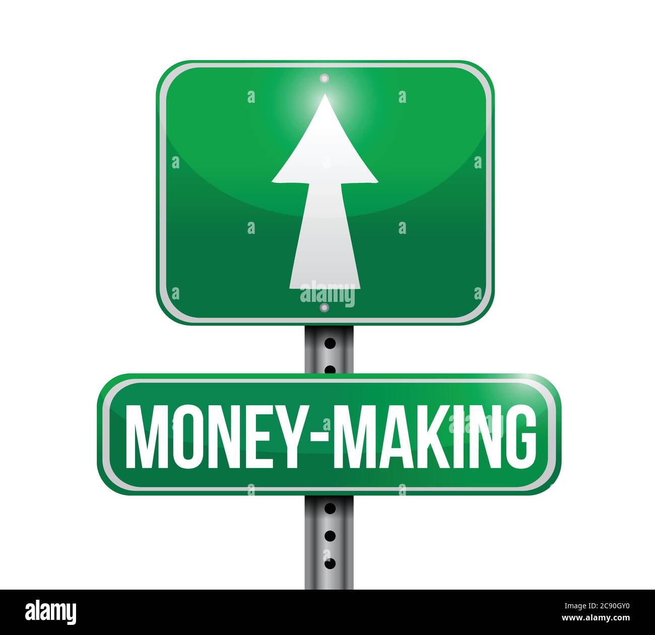 Money making road sign illustration design over a white background ...
