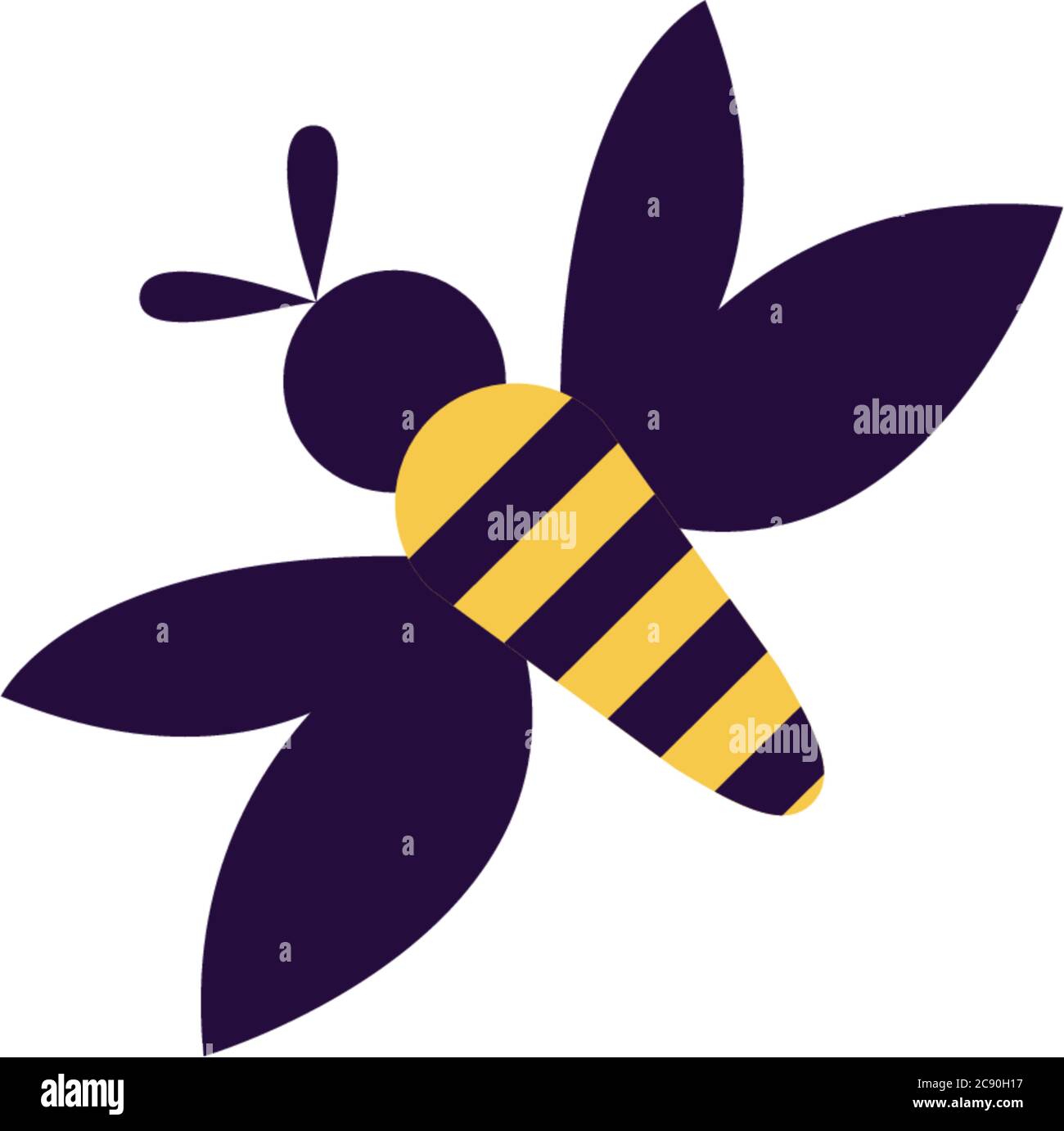 Bee flat icon. Insect icon - Vector illustration Stock Vector Image ...