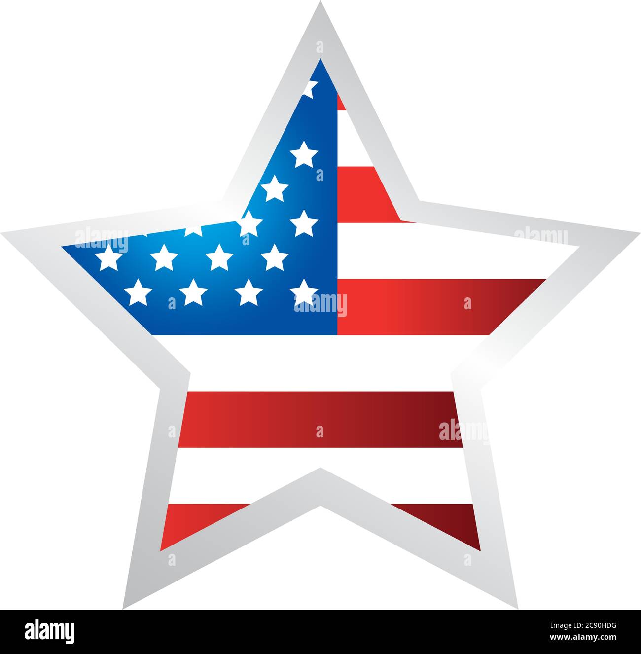 united states flag in shape star, on white background Stock Vector ...