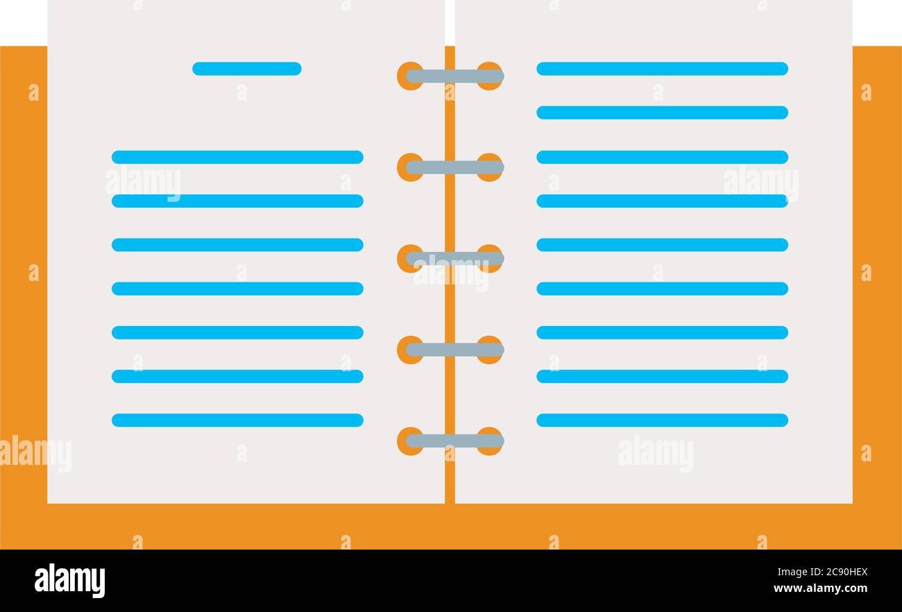 open school notebook flat style icon design, Education class lesson ...