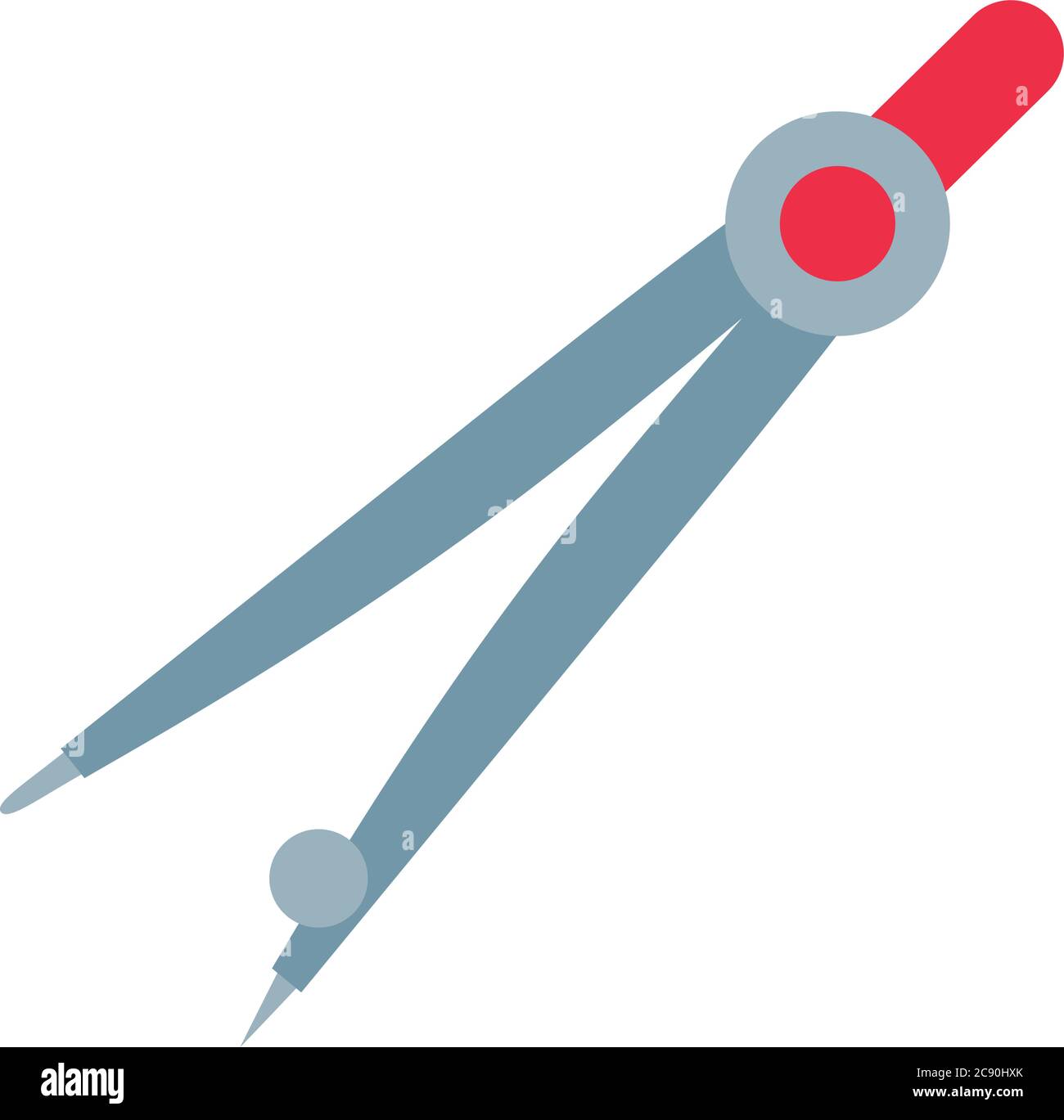 Measuring compass flat style icon design, Instrument tool work and ...