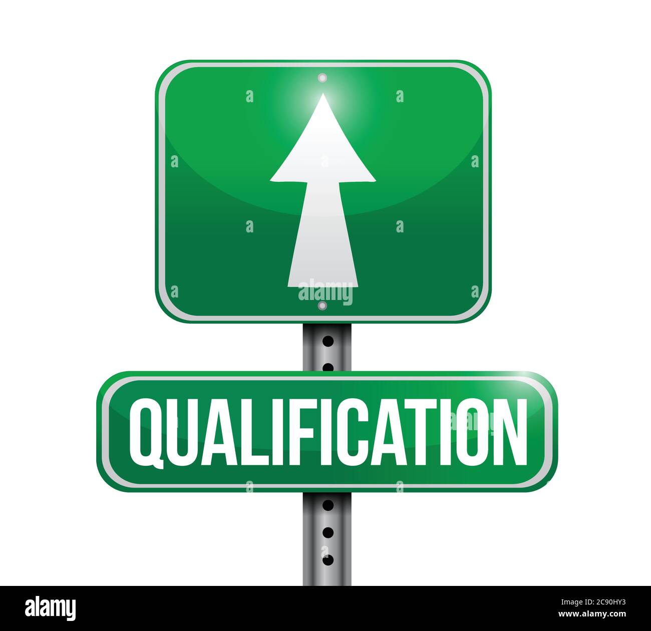 Qualification road sign illustration design over a white background ...