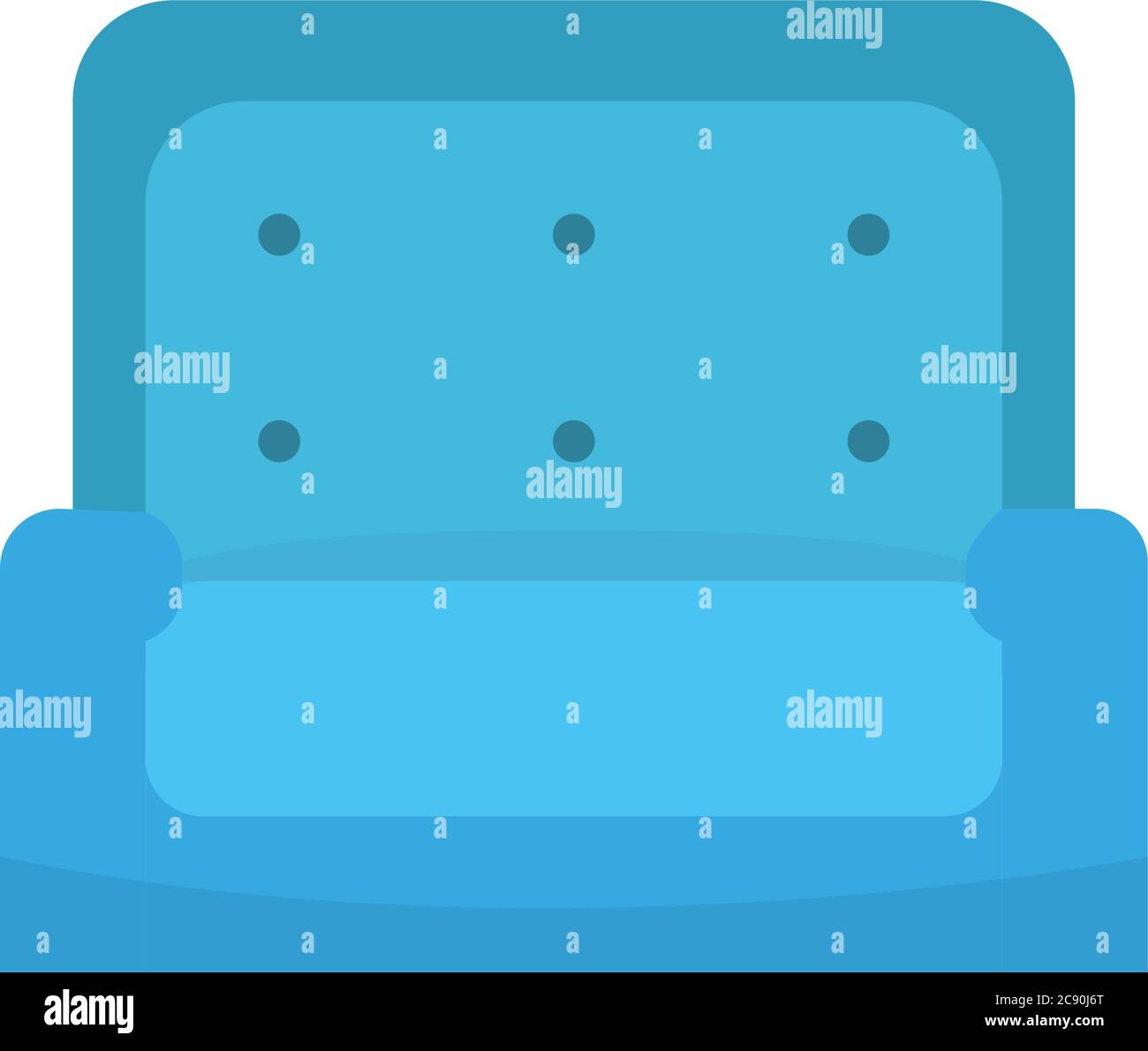 Blue modern sofa icon. Armchair icon - Vector Stock Vector Image & Art ...